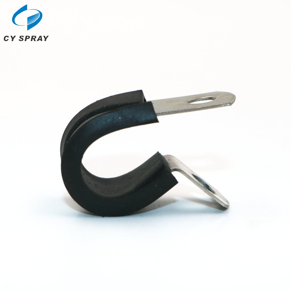 Stainless Steel Black Rubber Lined Retaining Hose P Clips Clamp Hose ...