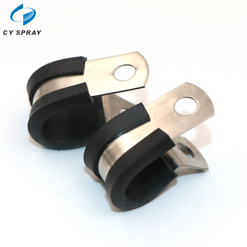 Stainless Steel Black Rubber Lined Retaining Hose P Clips Clamp Hose ...